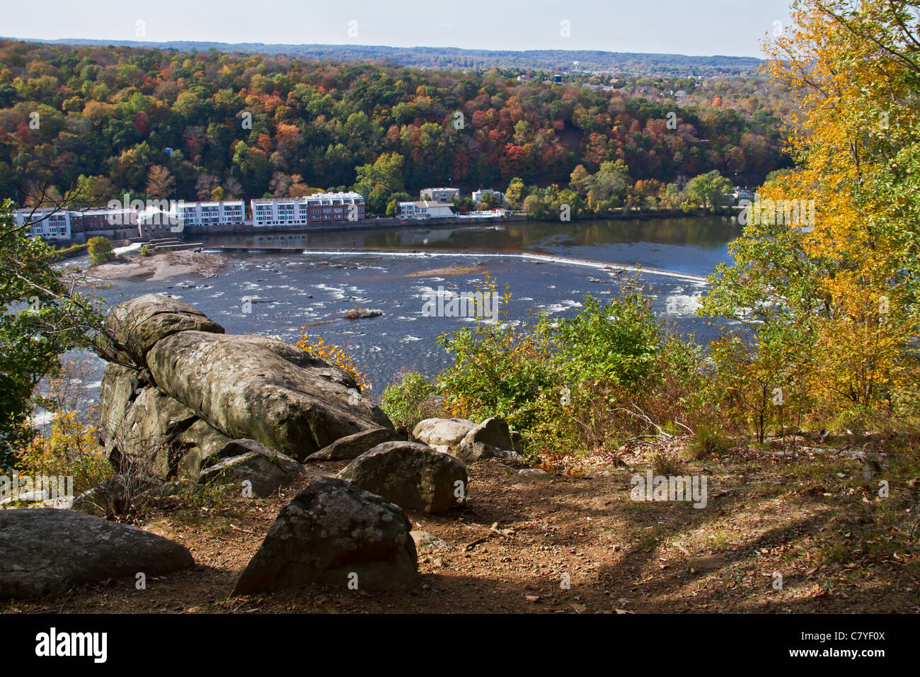 View of the Delaware River looking towards New Hope, Pennsylvania from ...
