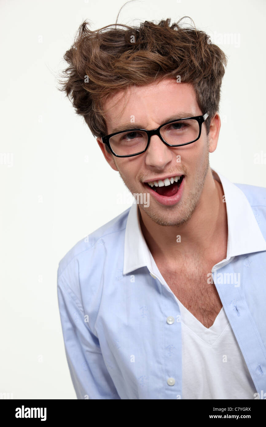 Portrait silly guy looking weird hi-res stock photography and images ...