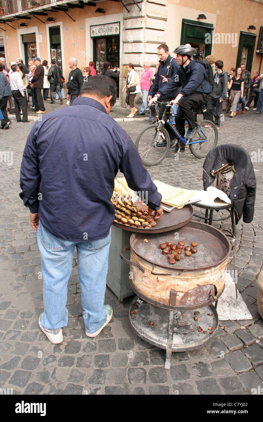Chestnuts seller. Rome, Italy Stock Photo - Alamy