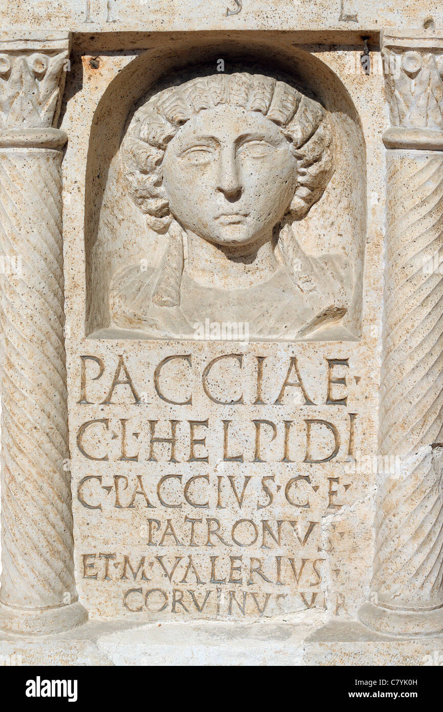 Roman tombstone Ravenna Museum Stock Photo - Alamy