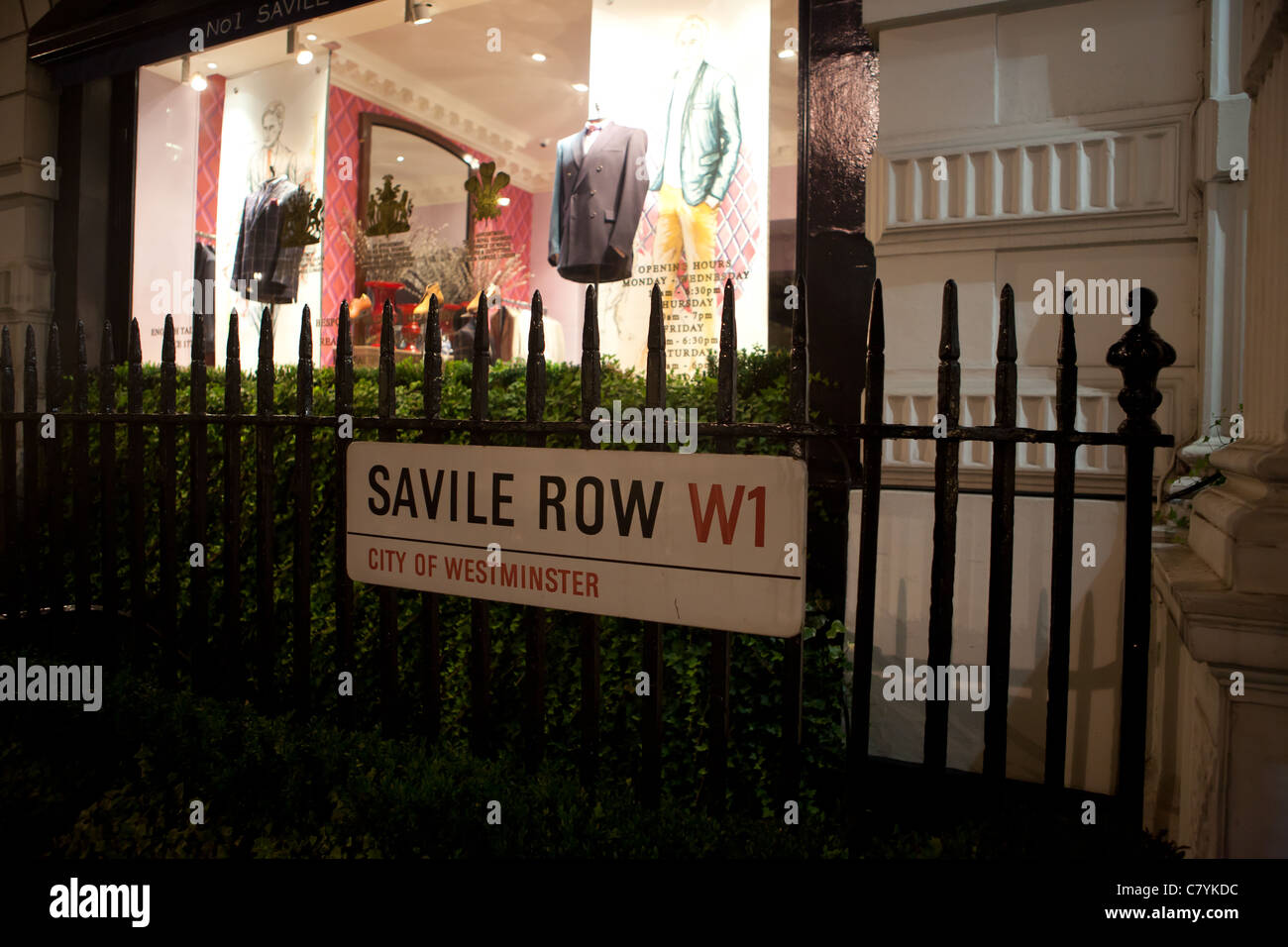 A Savile Row Tailor's window display Stock Photo - Alamy