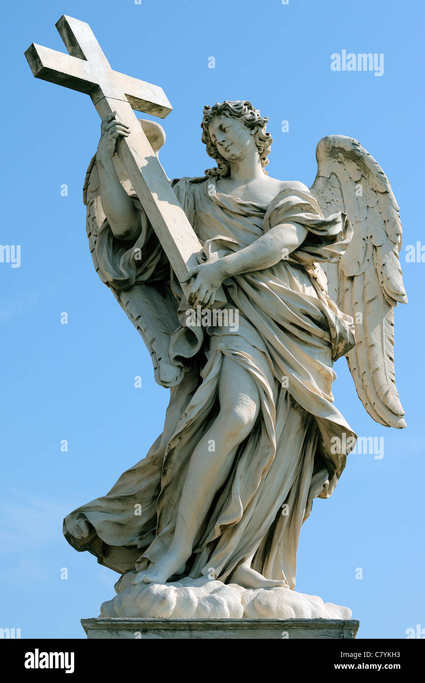 Statue of angel Ponte Sant Angelo Saint s angel bridge Rome Stock Photo ...
