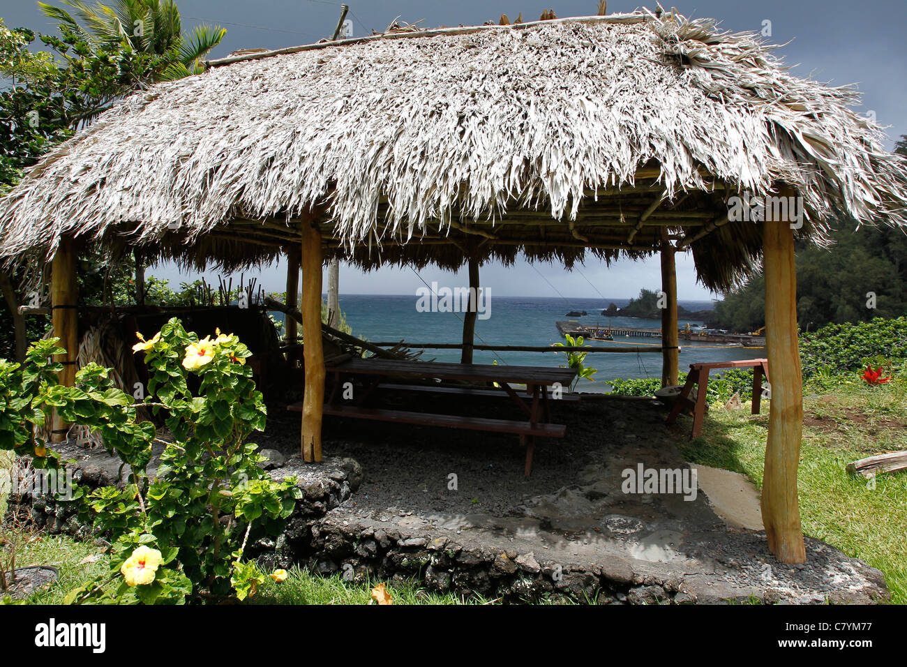 Tropical straw roof hut hi-res stock photography and images - Alamy