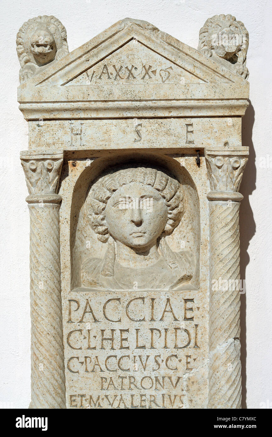 Roman tombstone Ravenna Museum Stock Photo - Alamy