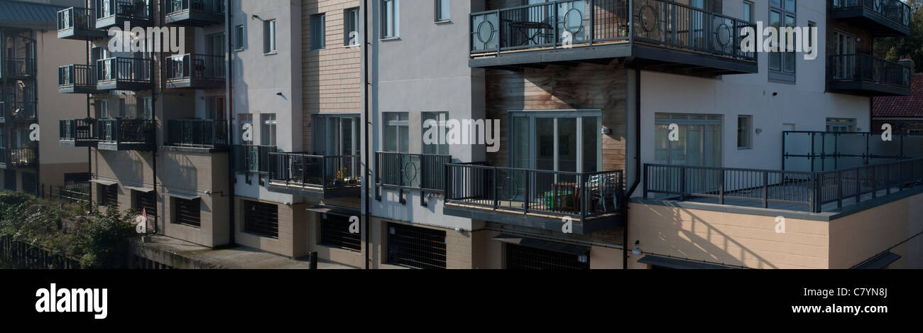 A panoramic view of riverside apartments Stock Photo - Alamy