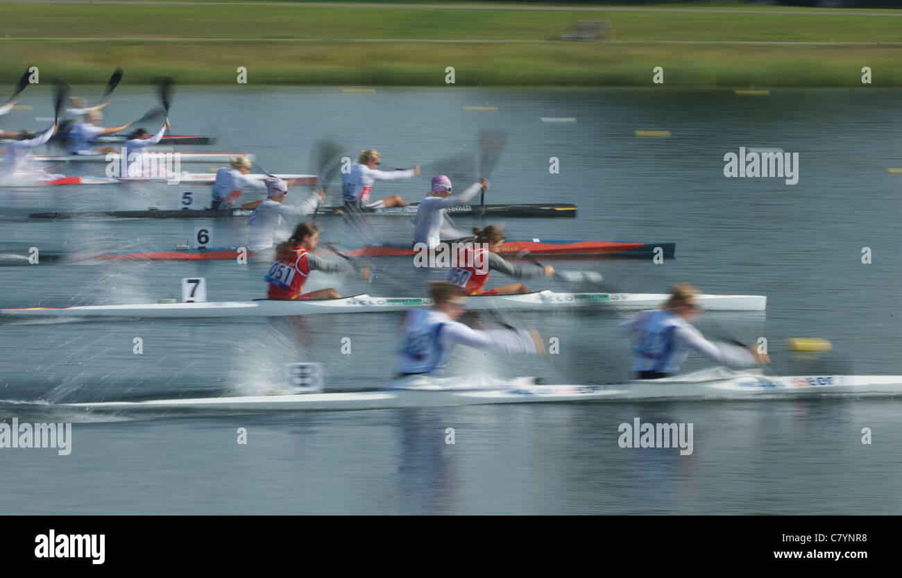 Slow shutter speed action of start, Canoe Sprint Olympic Test Event ...