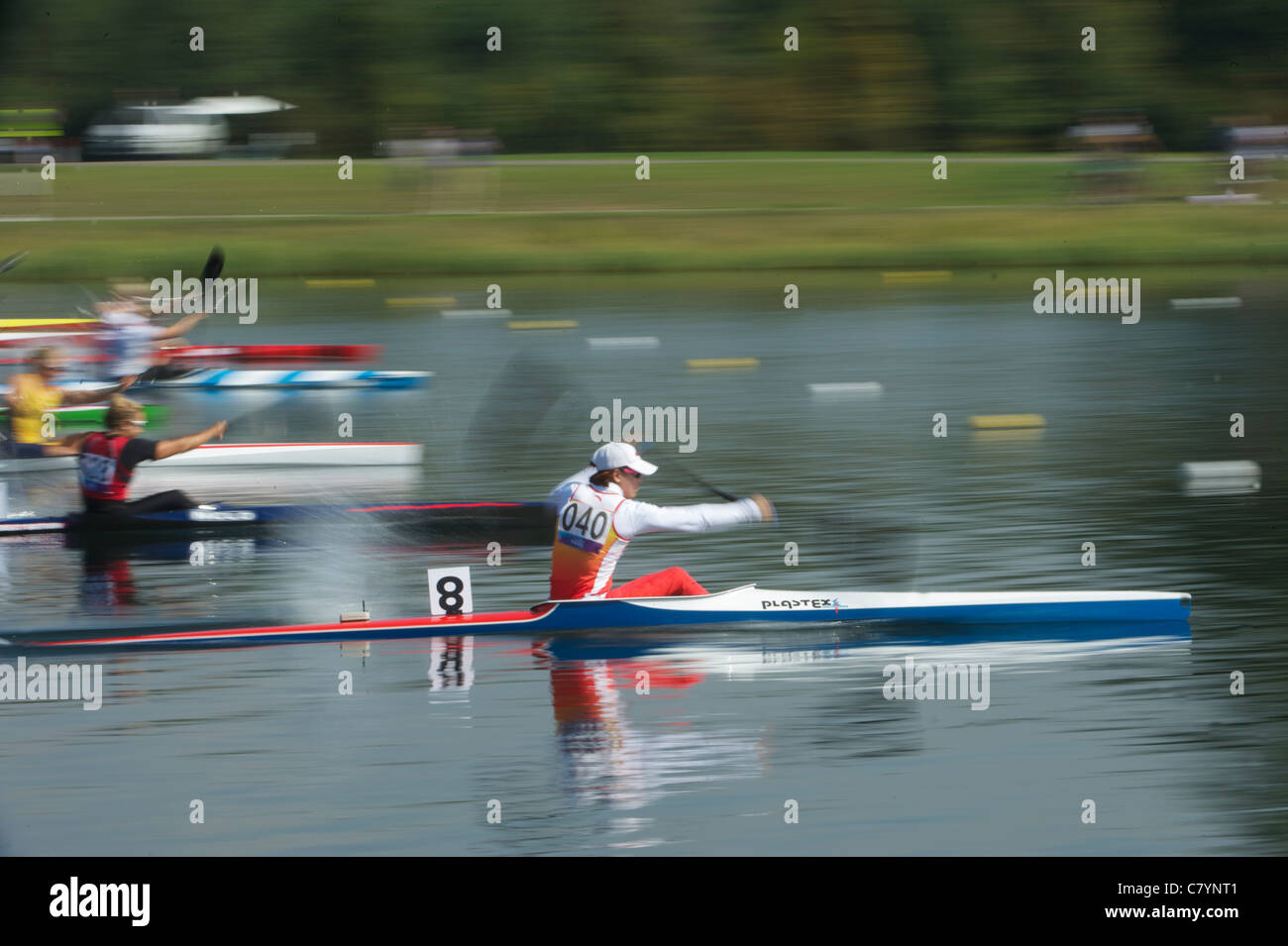 Slow shutter speed action of start, Canoe Sprint Olympic Test Event ...