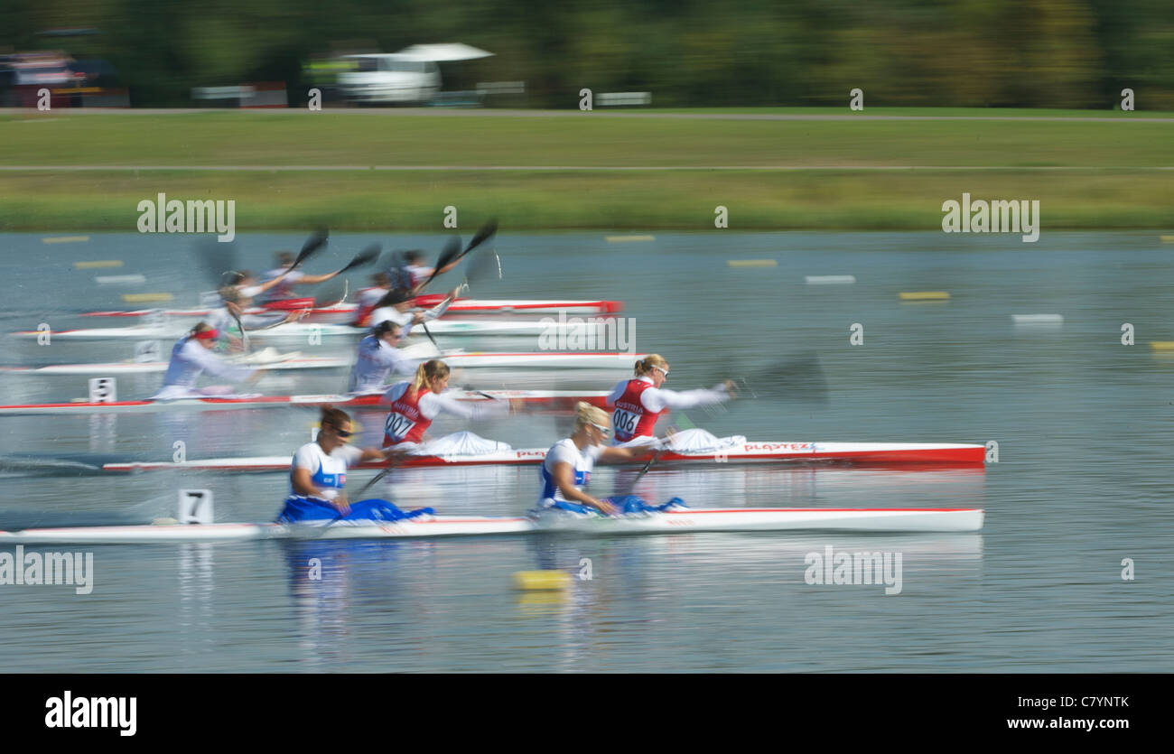 Slow shutter speed action of start, Canoe Sprint Olympic Test Event ...