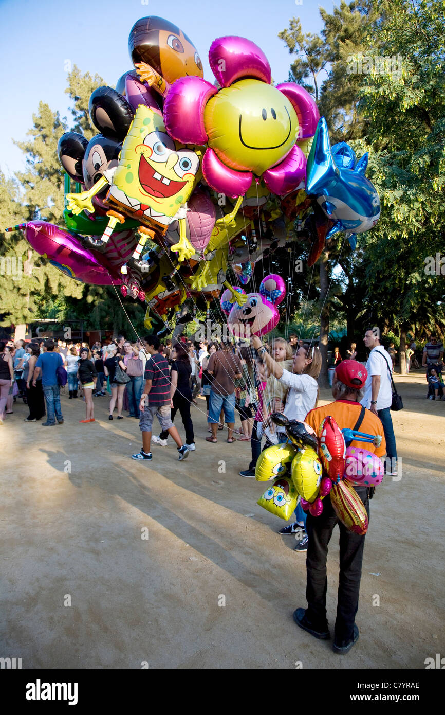 Helium balloon seller, Barcelona Stock Photo - Alamy