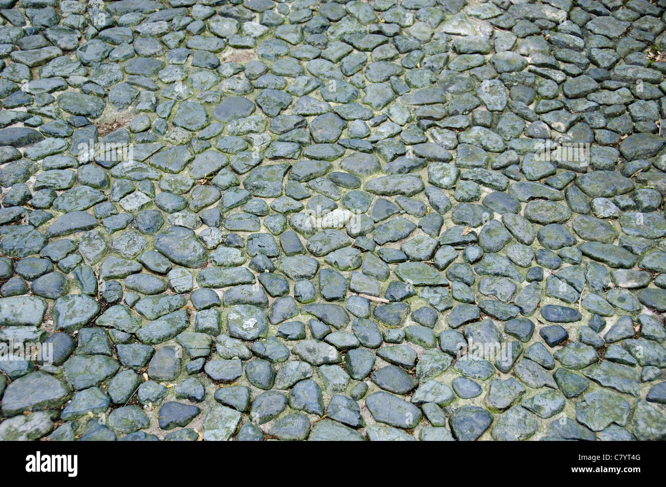 Ancient street made of cobblestones, cobbles, background pattern Stock ...