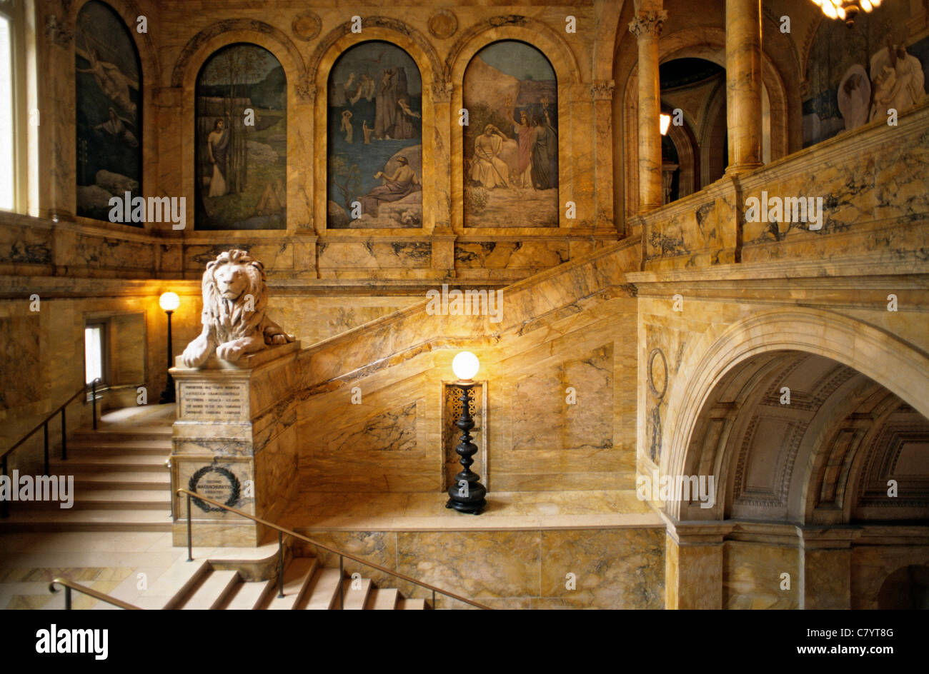 Usa, Massachusetts, Boston, the Public library entrance Stock Photo - Alamy