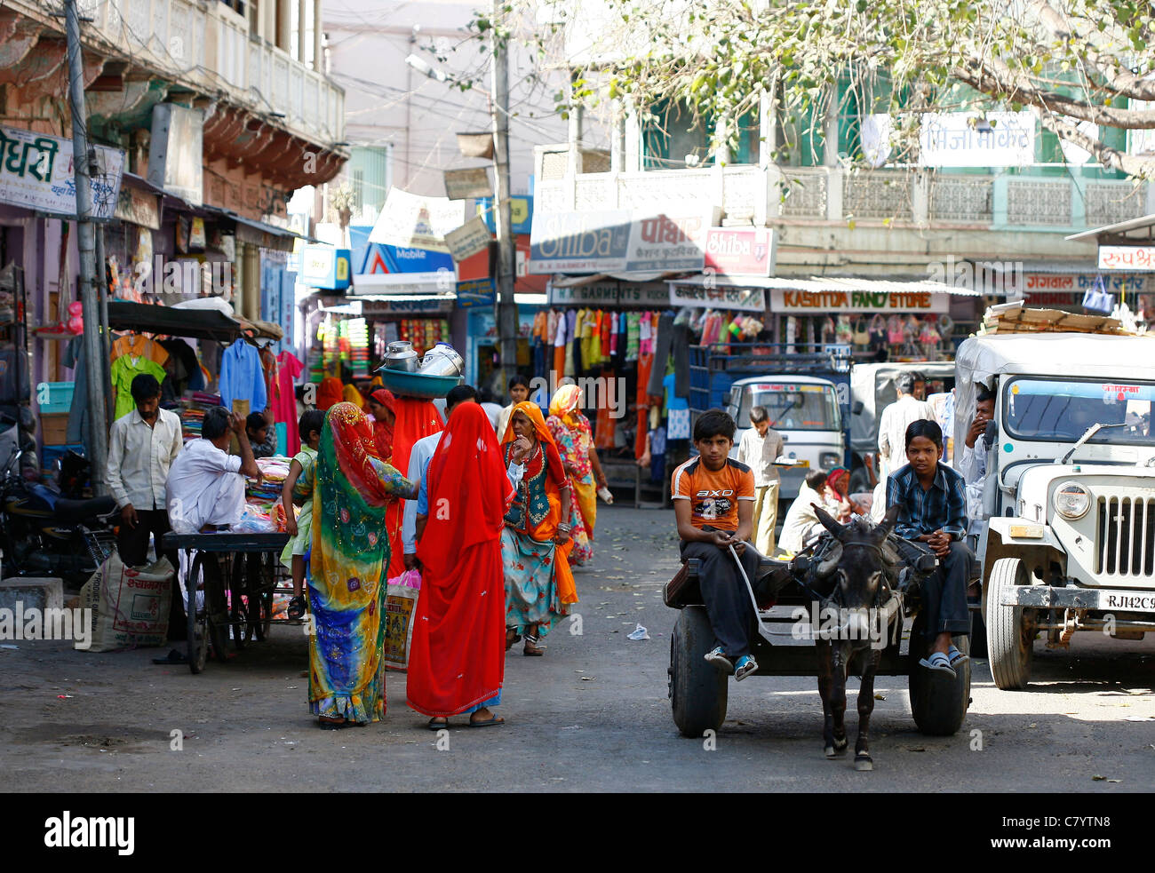 Street scene in Kuchaman City. Picture by James Boardman Stock Photo ...