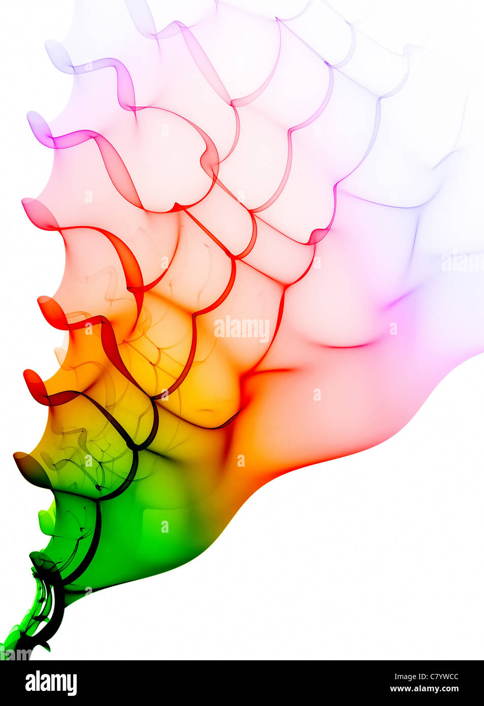 Bright-colored smoke on white background Stock Photo - Alamy