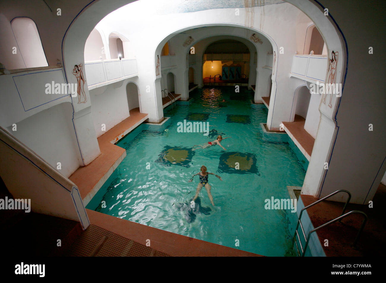 Tourists swim in the underground pool at Kuchaman Fort. Picture by ...