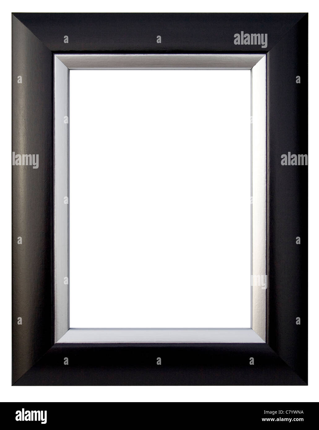 A black and silver picture frame, isolated with clipping path Stock ...