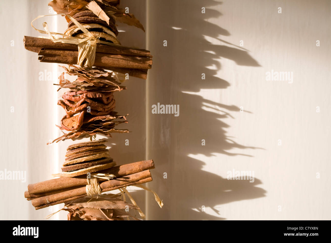 A decorative display of herbs, spices and dried fruit Stock Photo - Alamy