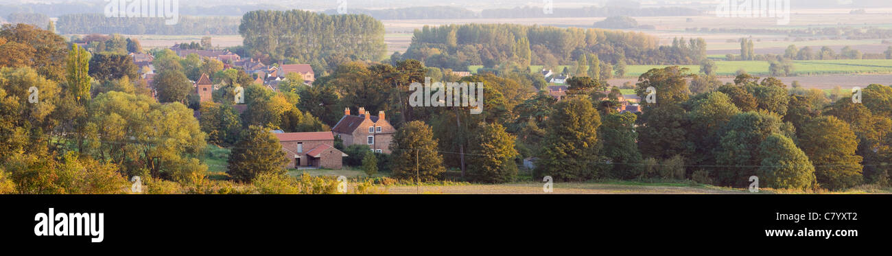A panoramic photograph of the North Lincolnshire village of Bonby on a ...