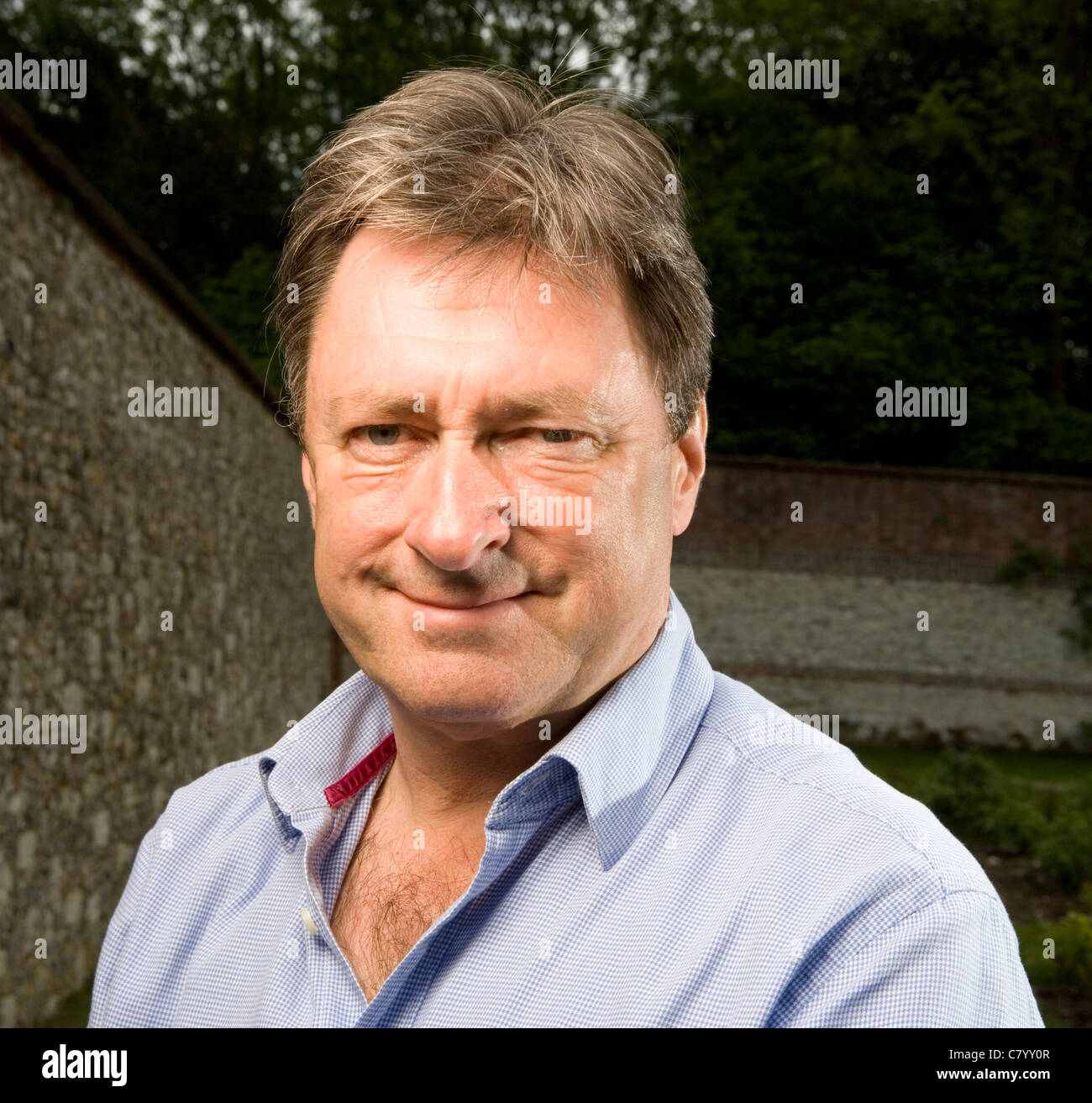 Alan Titchmarsh photographed in the gardens of Chawton House Library in ...