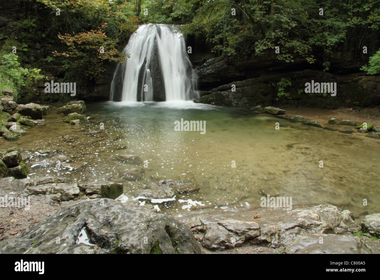 waterfall Janet's foss waterfall Yorkshire dales malham Stock Photo - Alamy