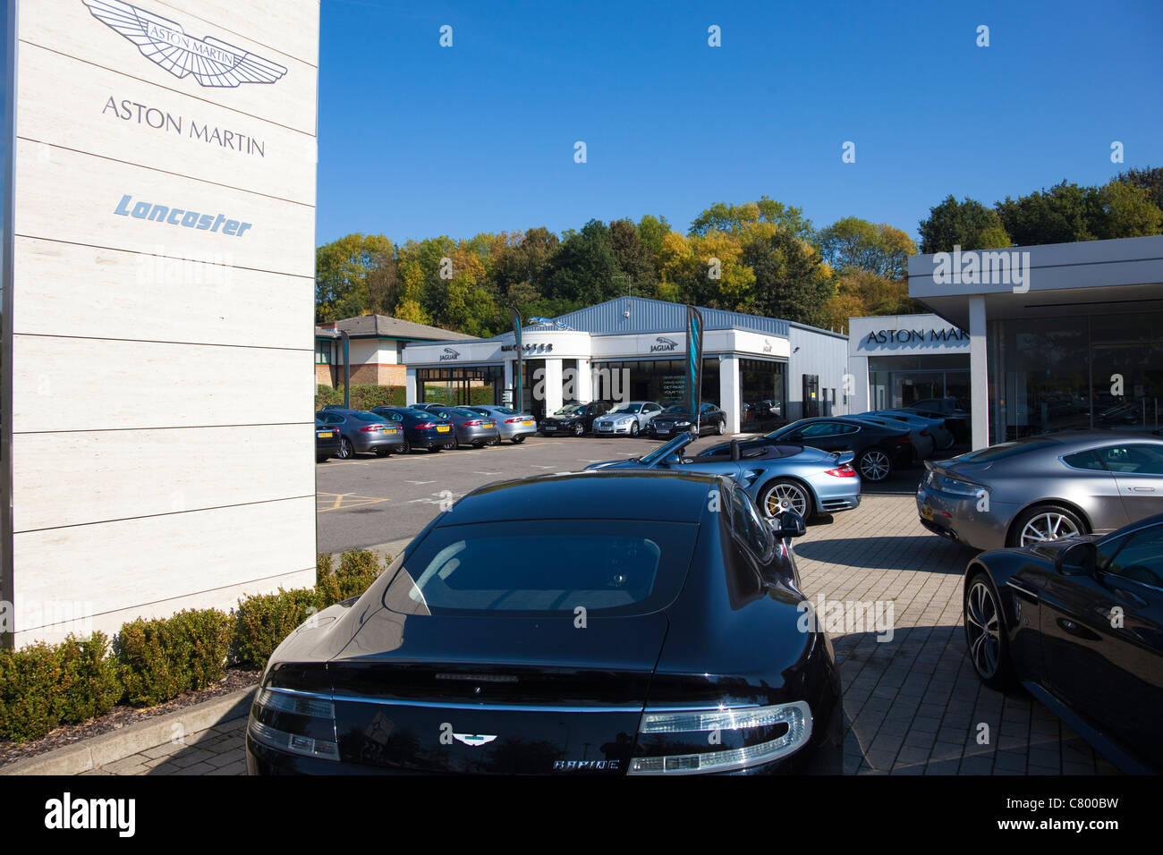 Sign, Aston Martin, Lancaster, main dealer, Kent, UK Stock Photo - Alamy
