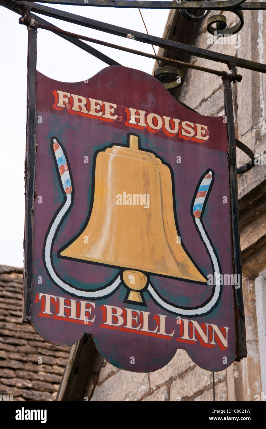 The Bell Inn pub sign, Selsley, Gloucestershire, UK Stock Photo - Alamy