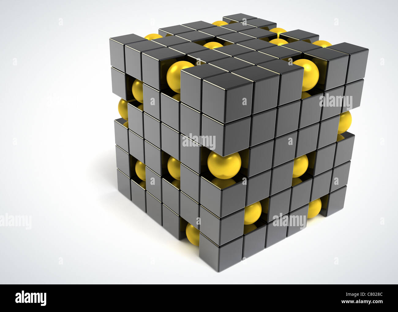 Box and sphere - balanced elements Stock Photo - Alamy