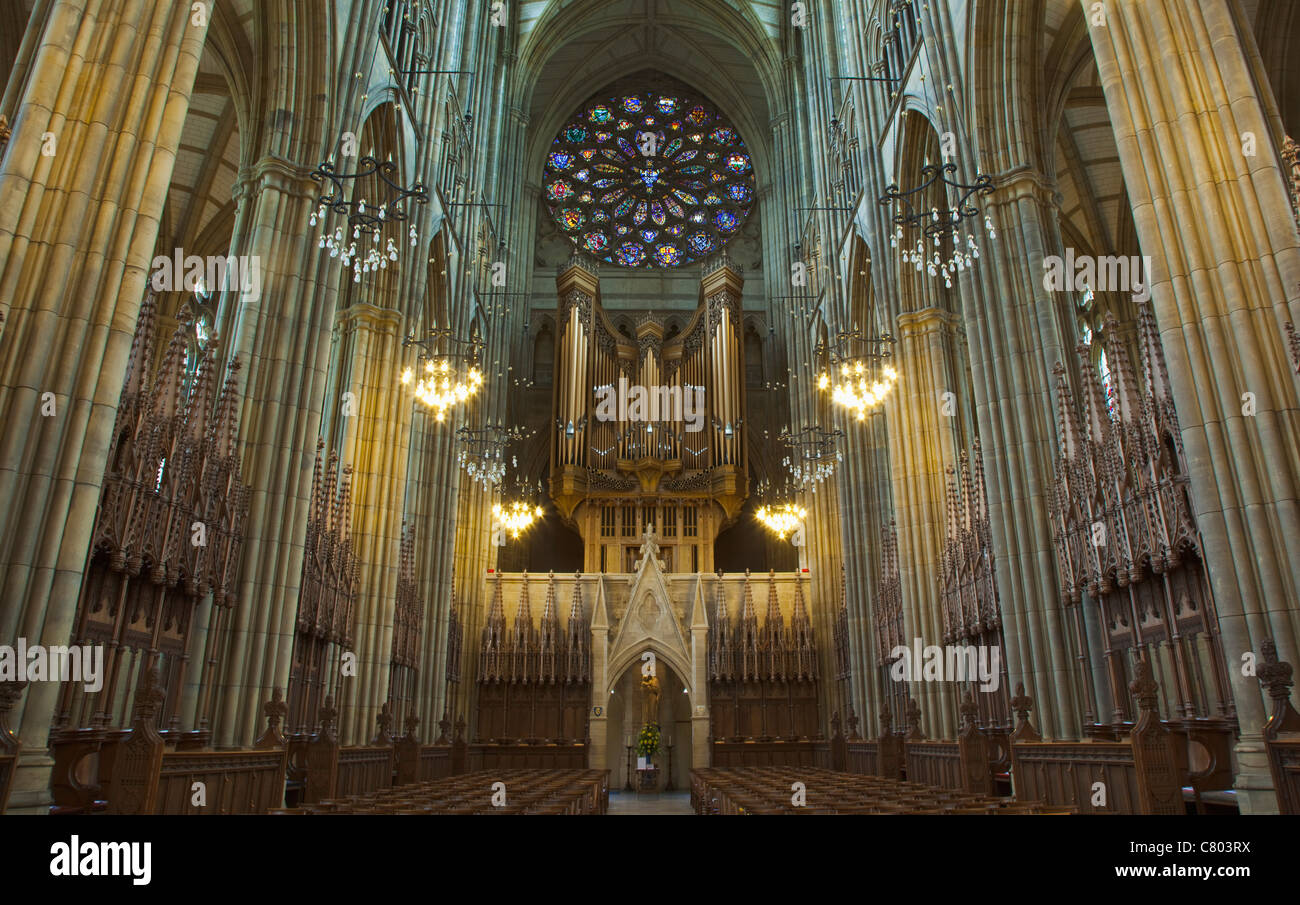 England, West Sussex, Shoreham-by-Sea, Lancing College Chapel interior ...