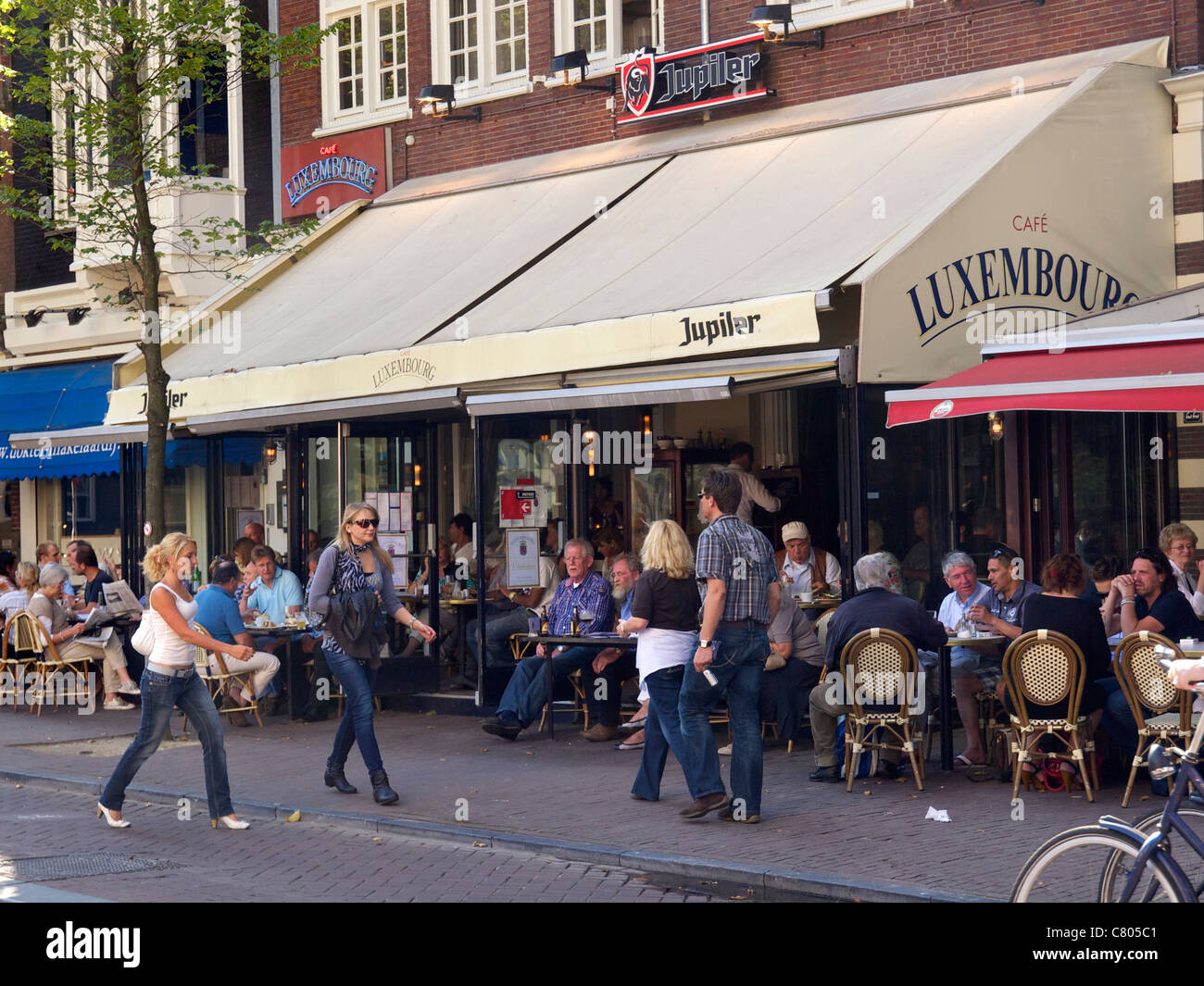 Café Luxembourg on the Spui square in Amsterdam the Netherlands Stock ...