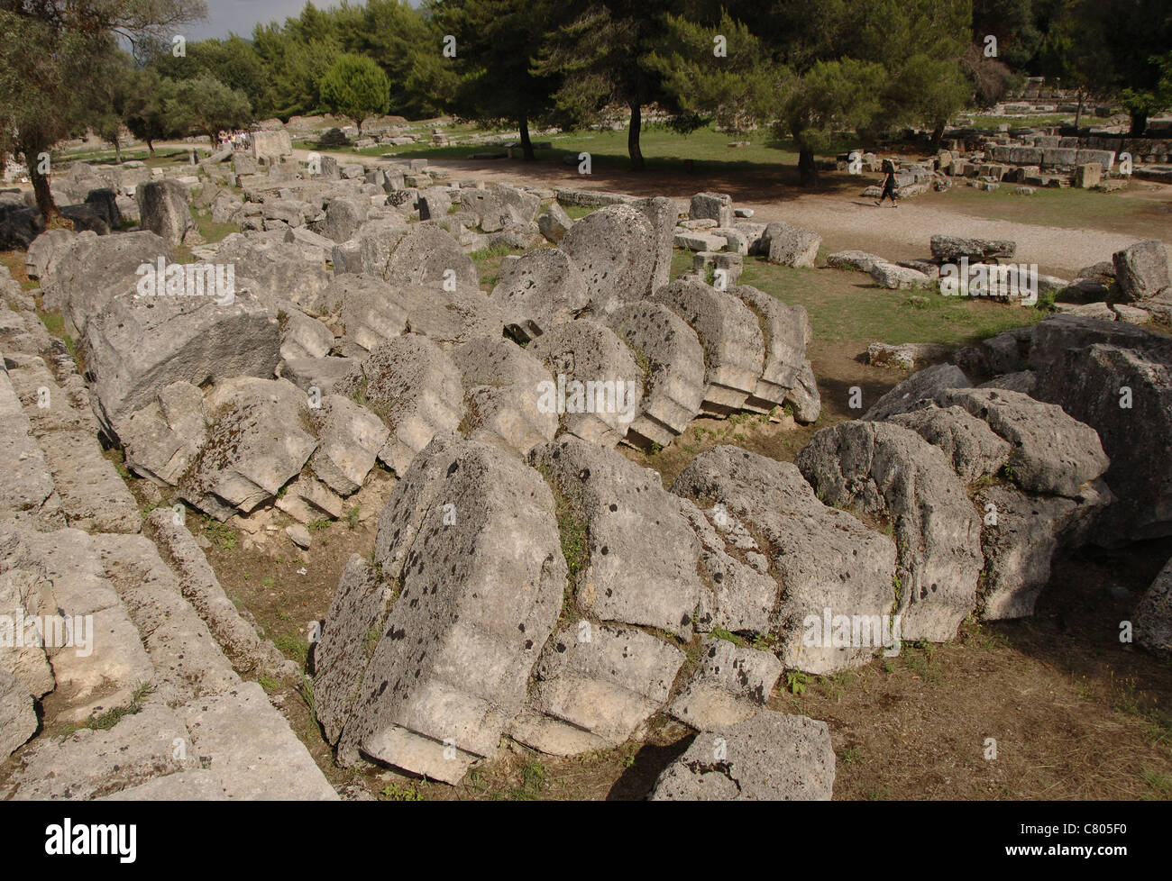 Greek Art. Temple of Zeus. Ruins (471-456 BC). Altis. Olympia. Greece ...