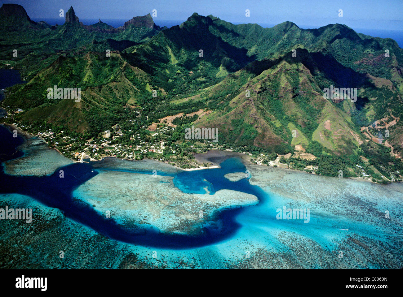 South Pacific,French Polynesia, Moorea. Aerial view Stock Photo - Alamy