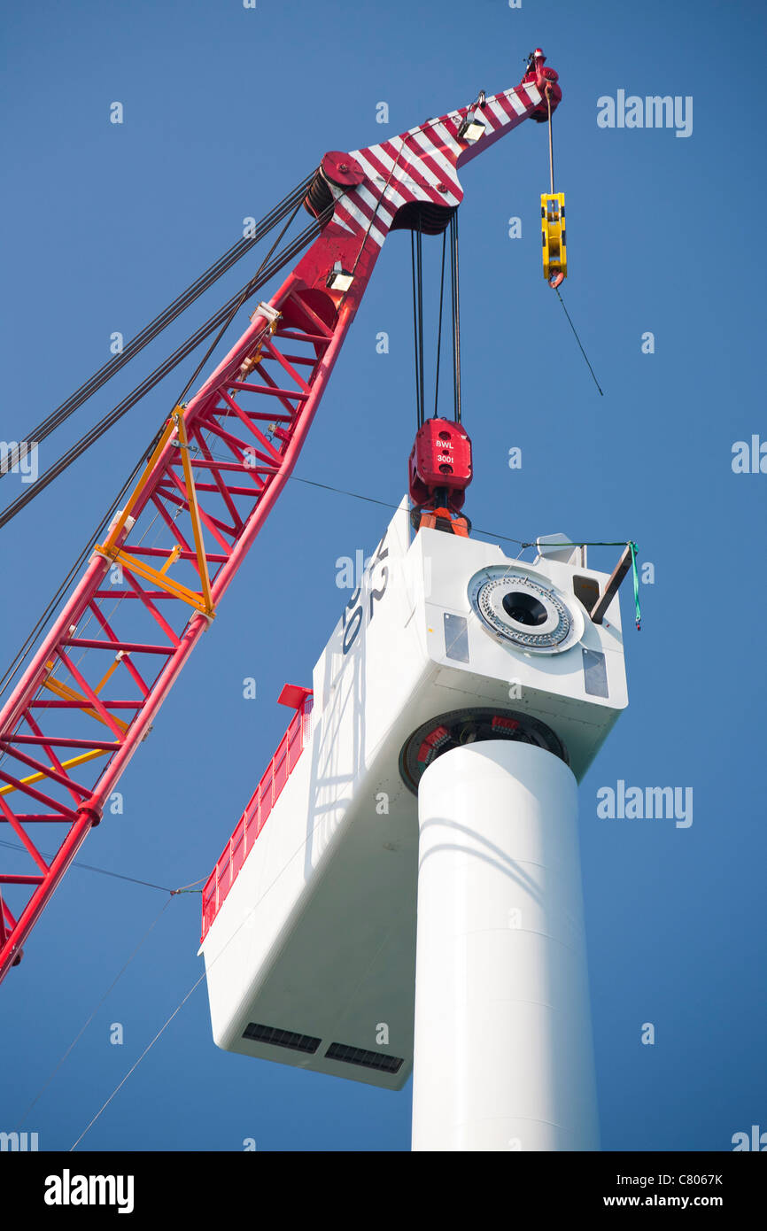 The Krakken, a jack up barge, that is constructing the wind turbines of ...