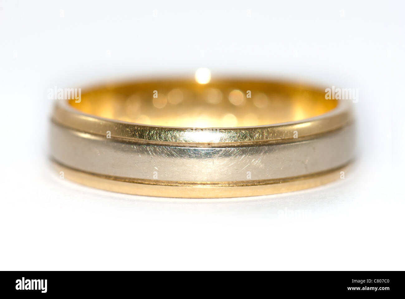 Wedding ring on white background Stock Photo - Alamy