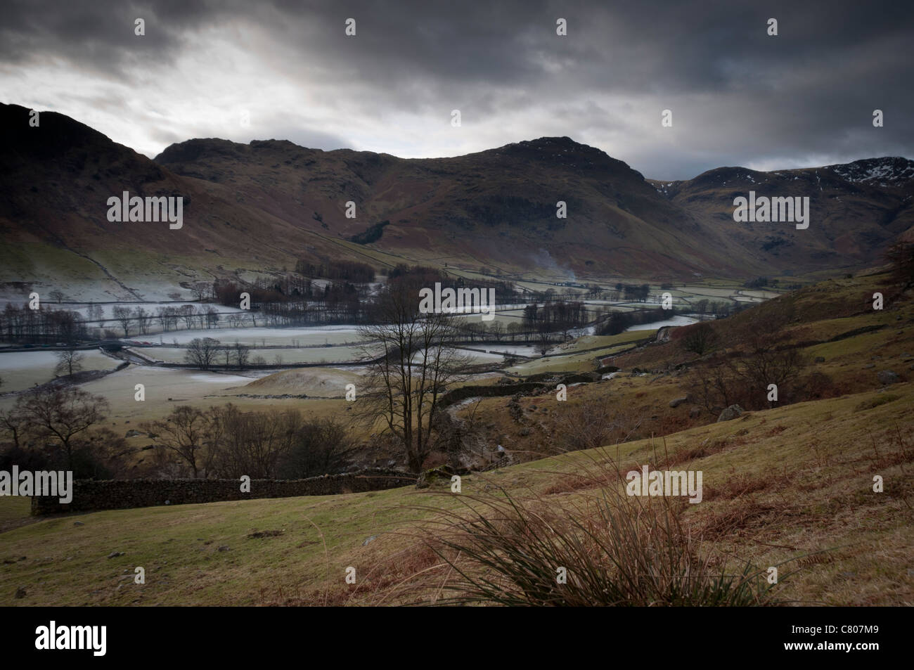 Langdale Valley view in Lake District Stock Photo - Alamy
