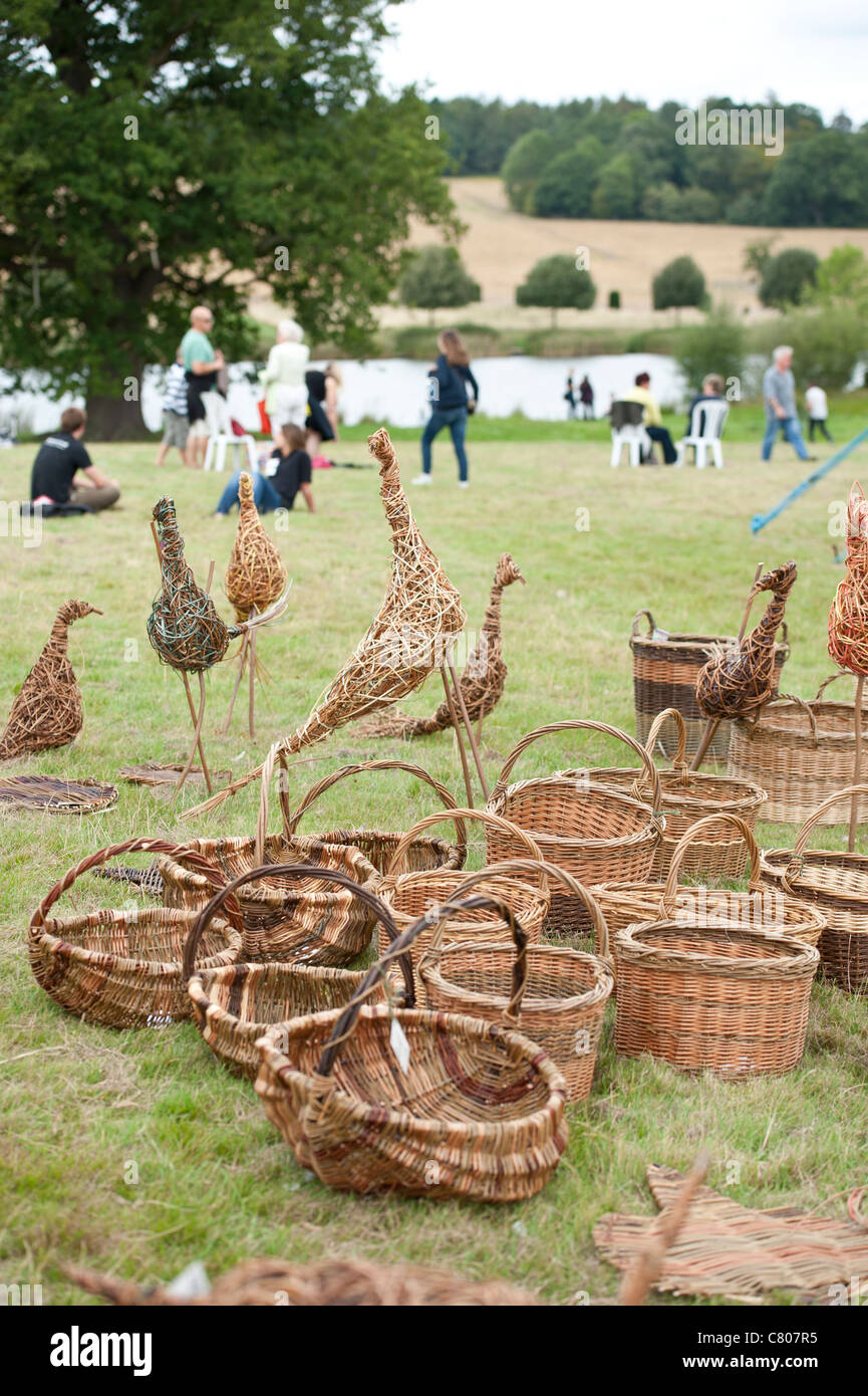 Wicker baskets at Weald of Kent craft show in summer Stock Photo - Alamy