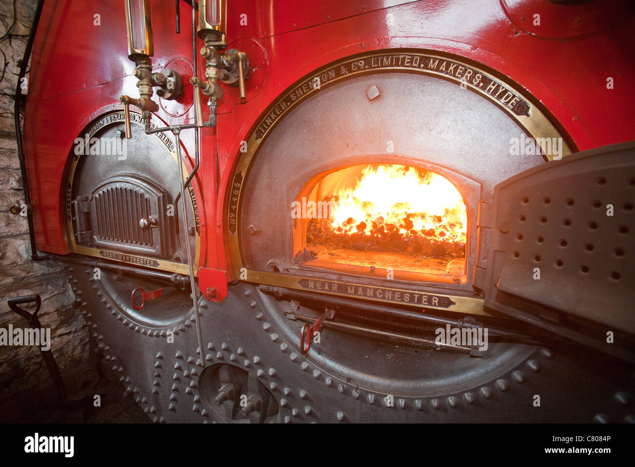 The boiler at Queens Mill in Burnley. The mill is powered by a steam ...