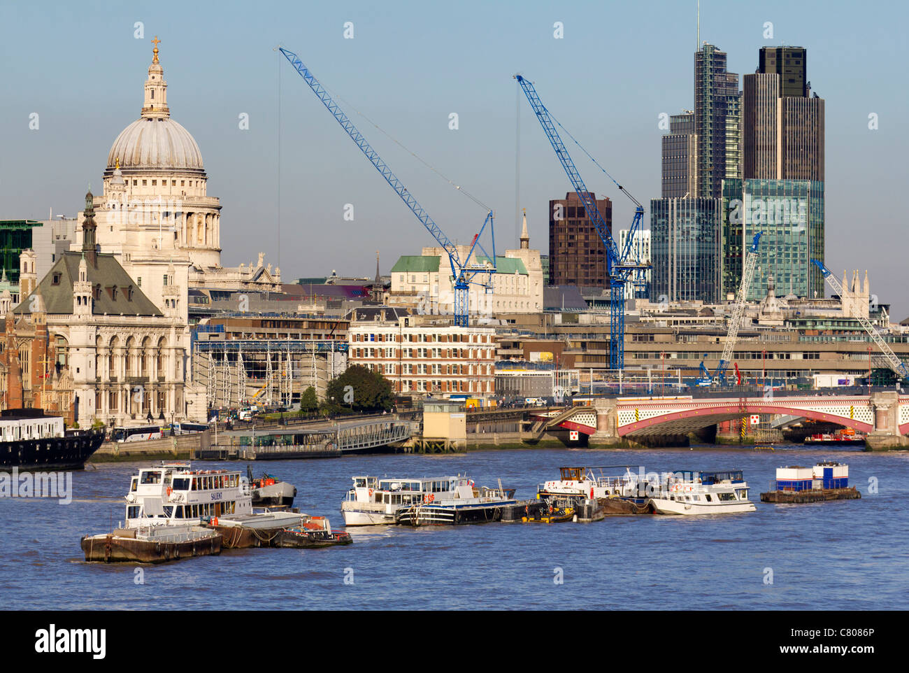 Iconic London skyline viewed from Waterloo Bridge 2, Autumn late ...