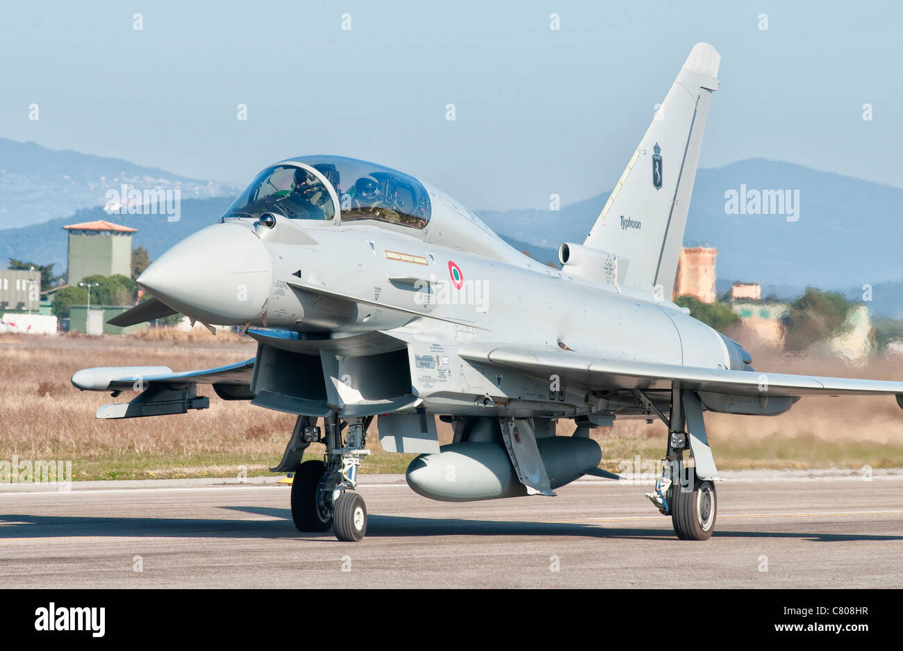 An Italian Air Force Eurofighter Typhoon at Grosseto Air Base, Italy ...