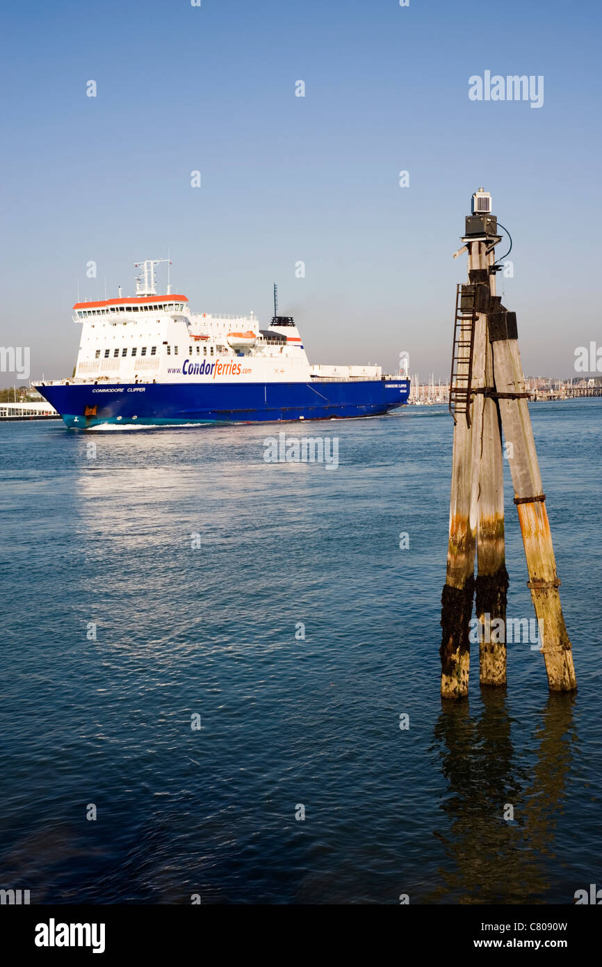 condor freight ferry commodore clipper leaving portsmouth uk Stock ...