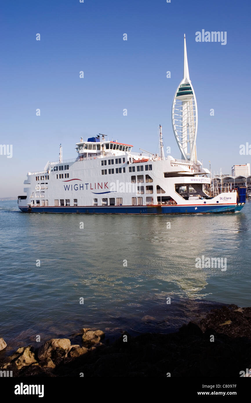 isle of wight wightlink ferry service early morning old portsmouth uk ...