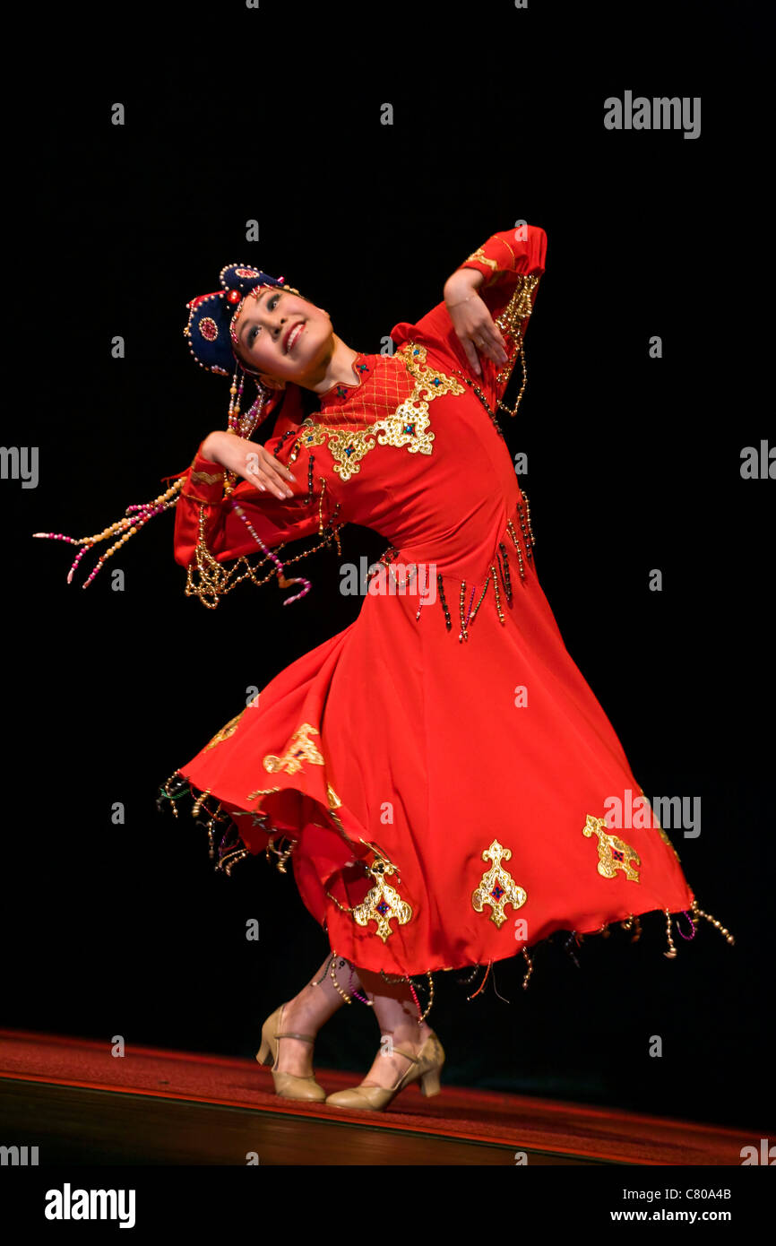A MONGOLIAN DANCER performs at the TIBETAN MONGOLIAN CULTURAL CENTER at ...