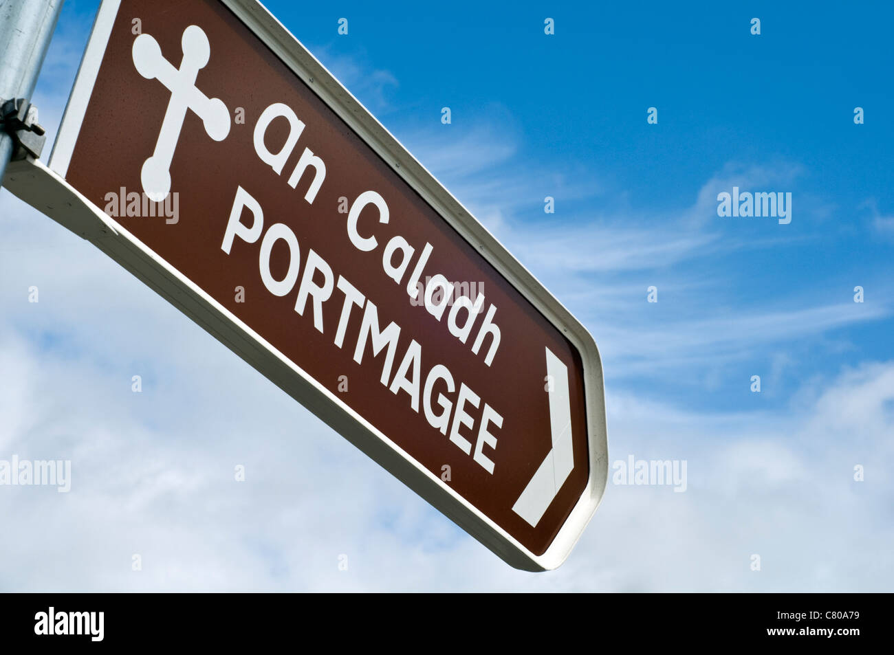 A traffic sign indicating the way to Portmagee in County Kerry, Ireland ...