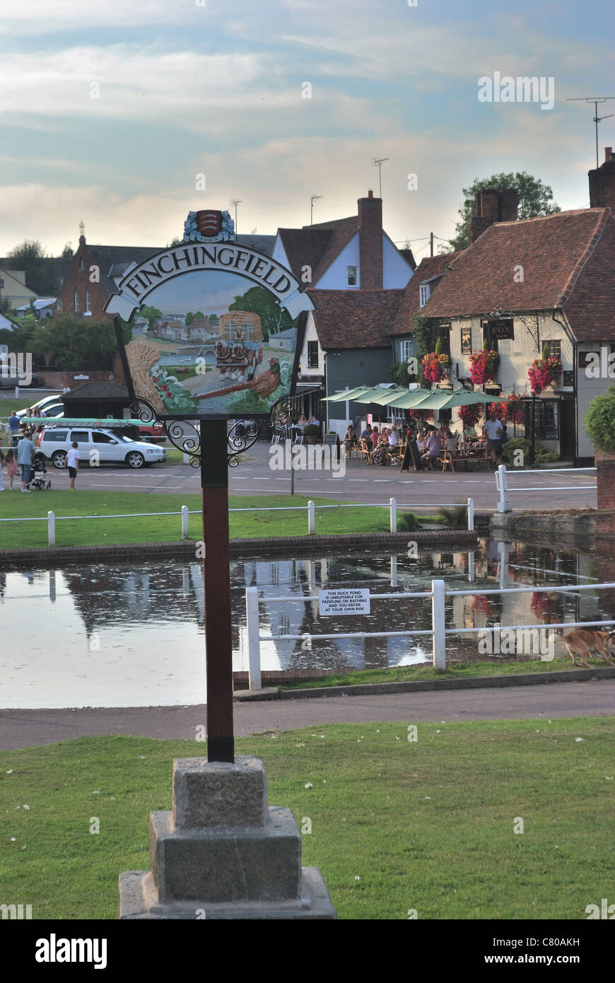 Finchingfield village sign Stock Photo - Alamy