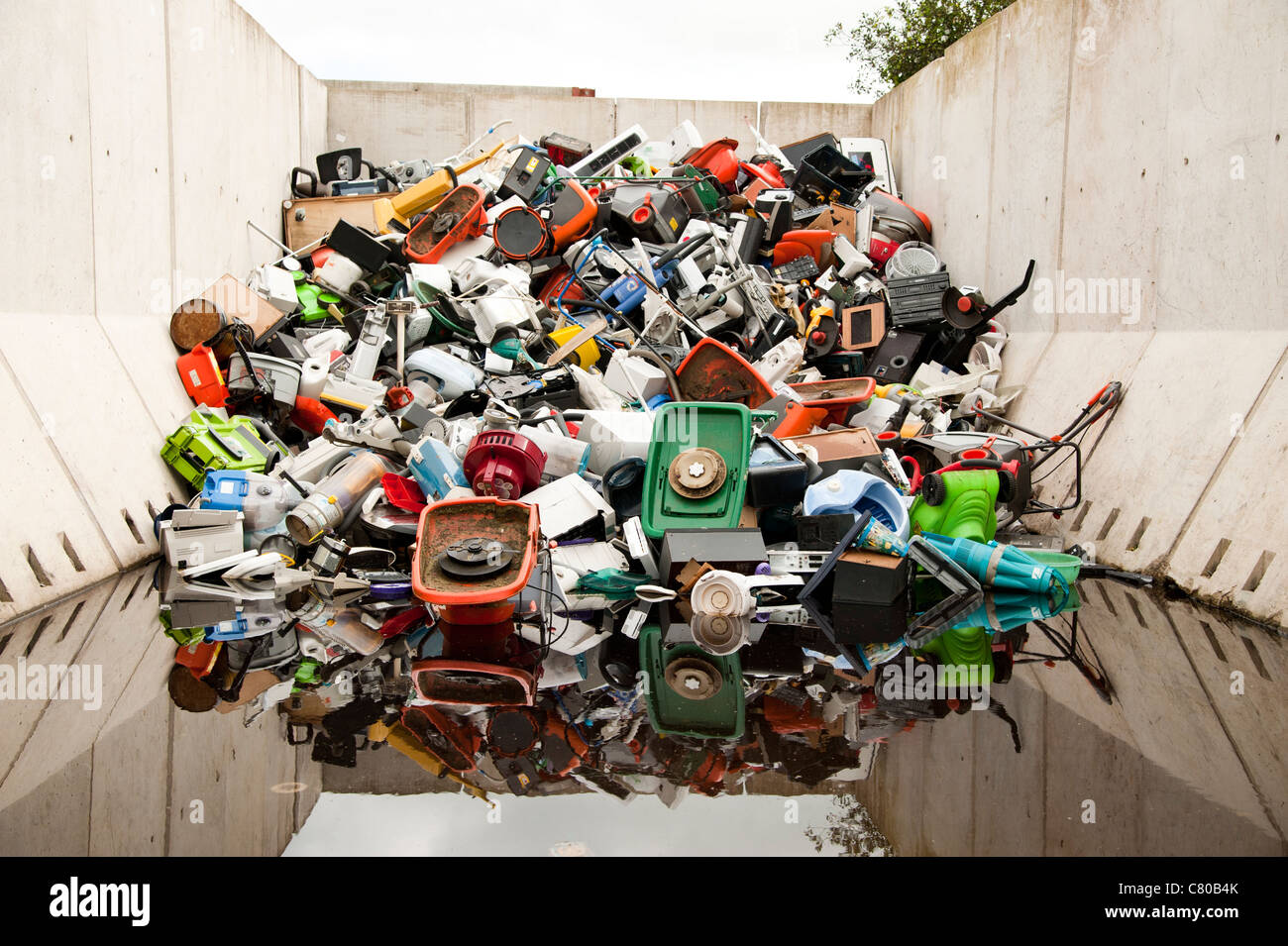 a stack of hard plastic waste ready to be recycled, UK Stock Photo - Alamy