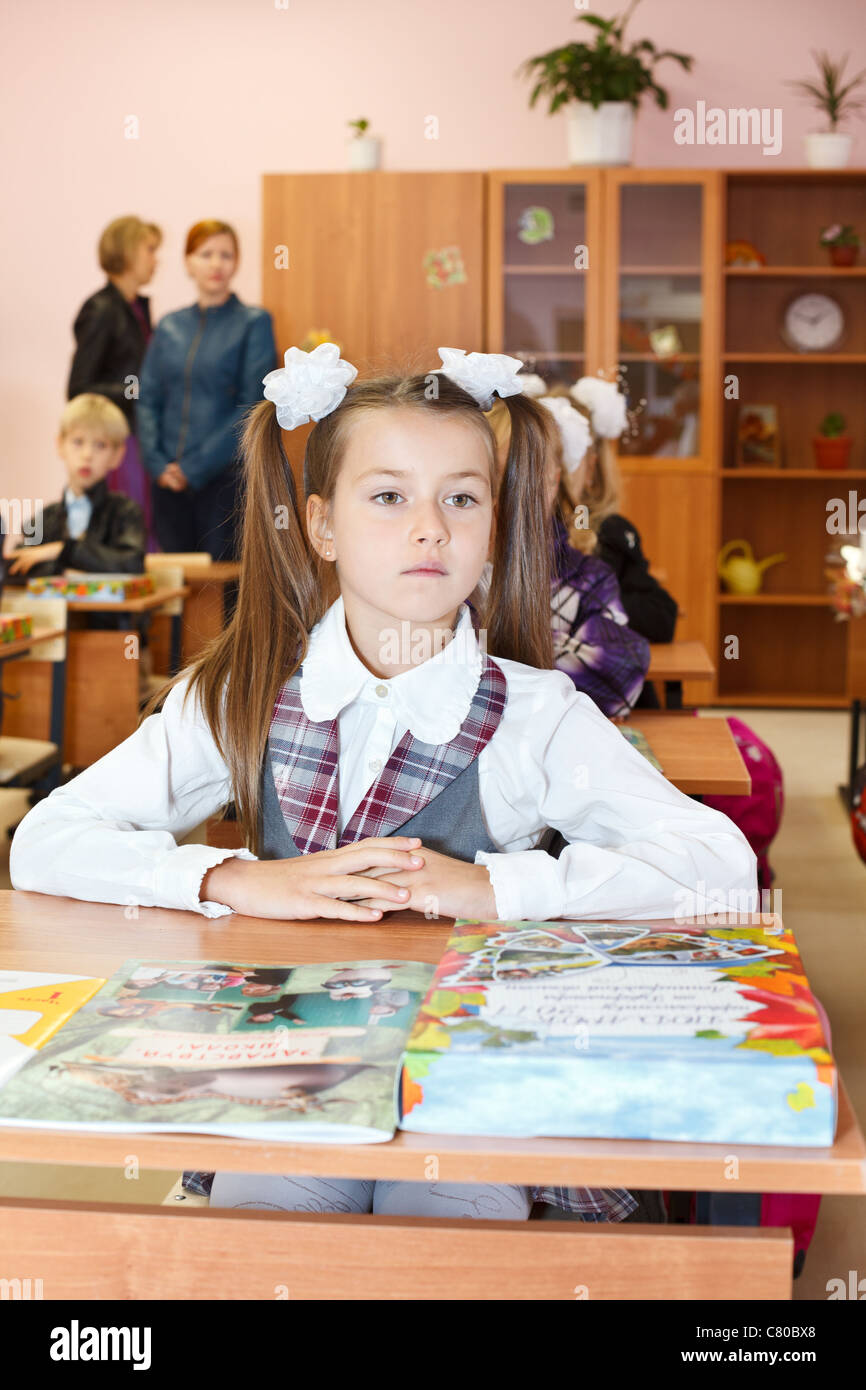 Russian Girl Sitting Desk Book High Resolution Stock Photography and ...