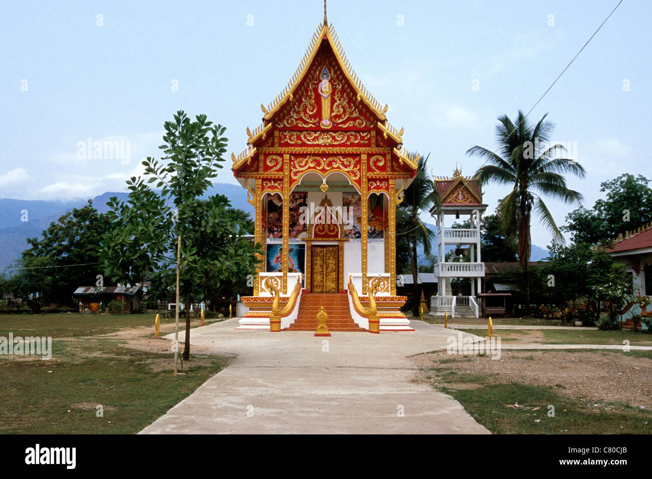 Laos, Champassak, village shrine Stock Photo - Alamy