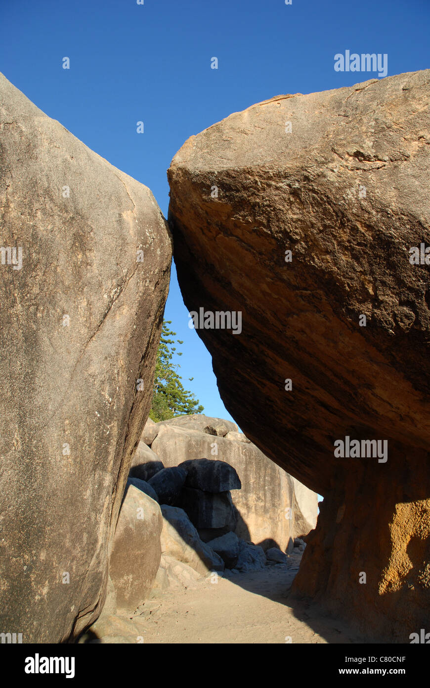 coastal path through granite rock formation, Bremner Point, Geoffrey ...