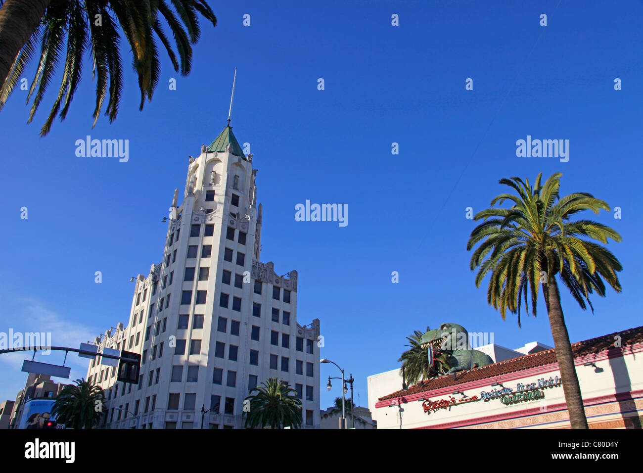 The sky and buildings Hollywood Boulevard Los Angeles California USA ...