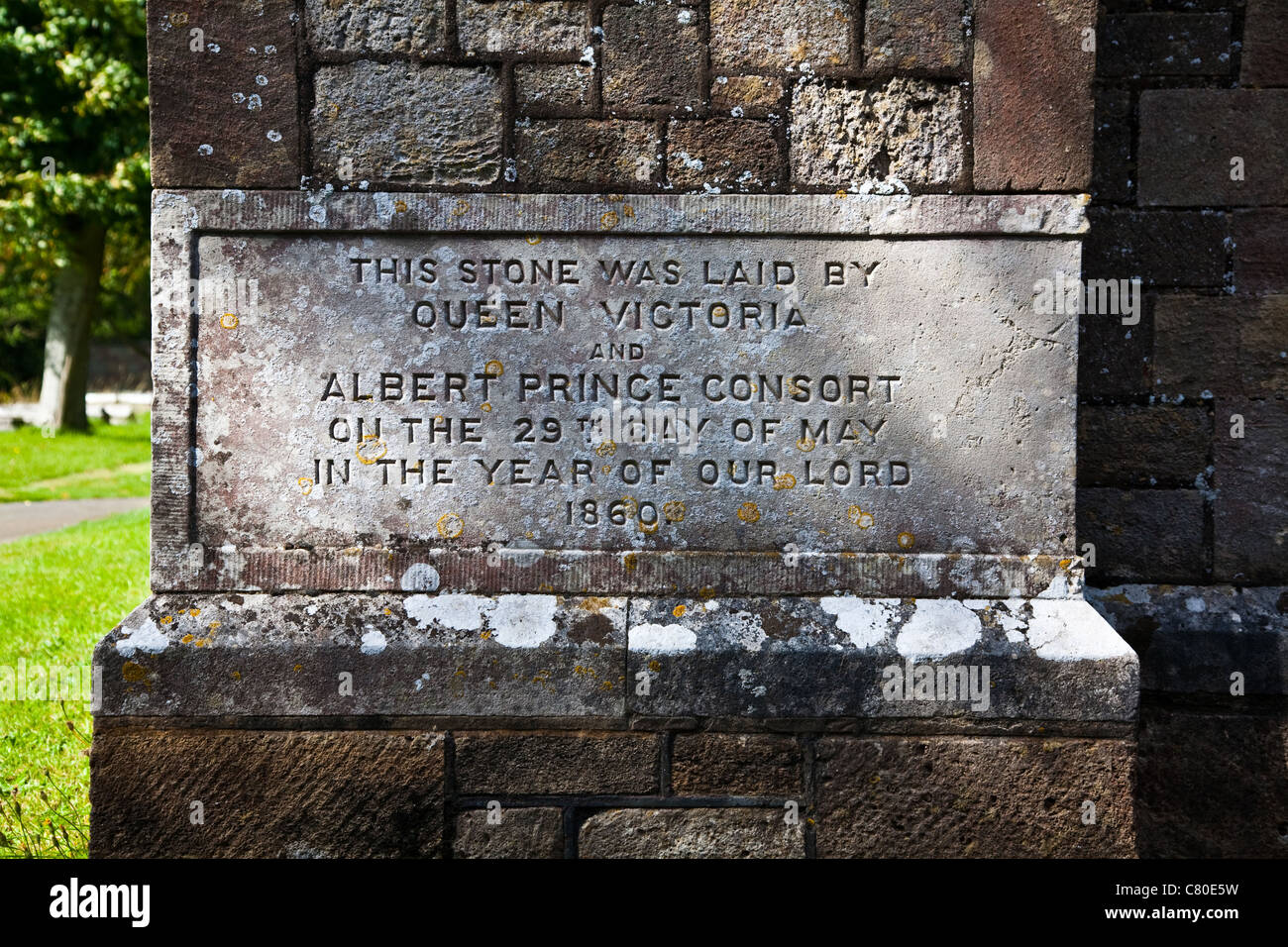 The cornerstone of Saint Mildred's church at Whippingham on the Isle of ...