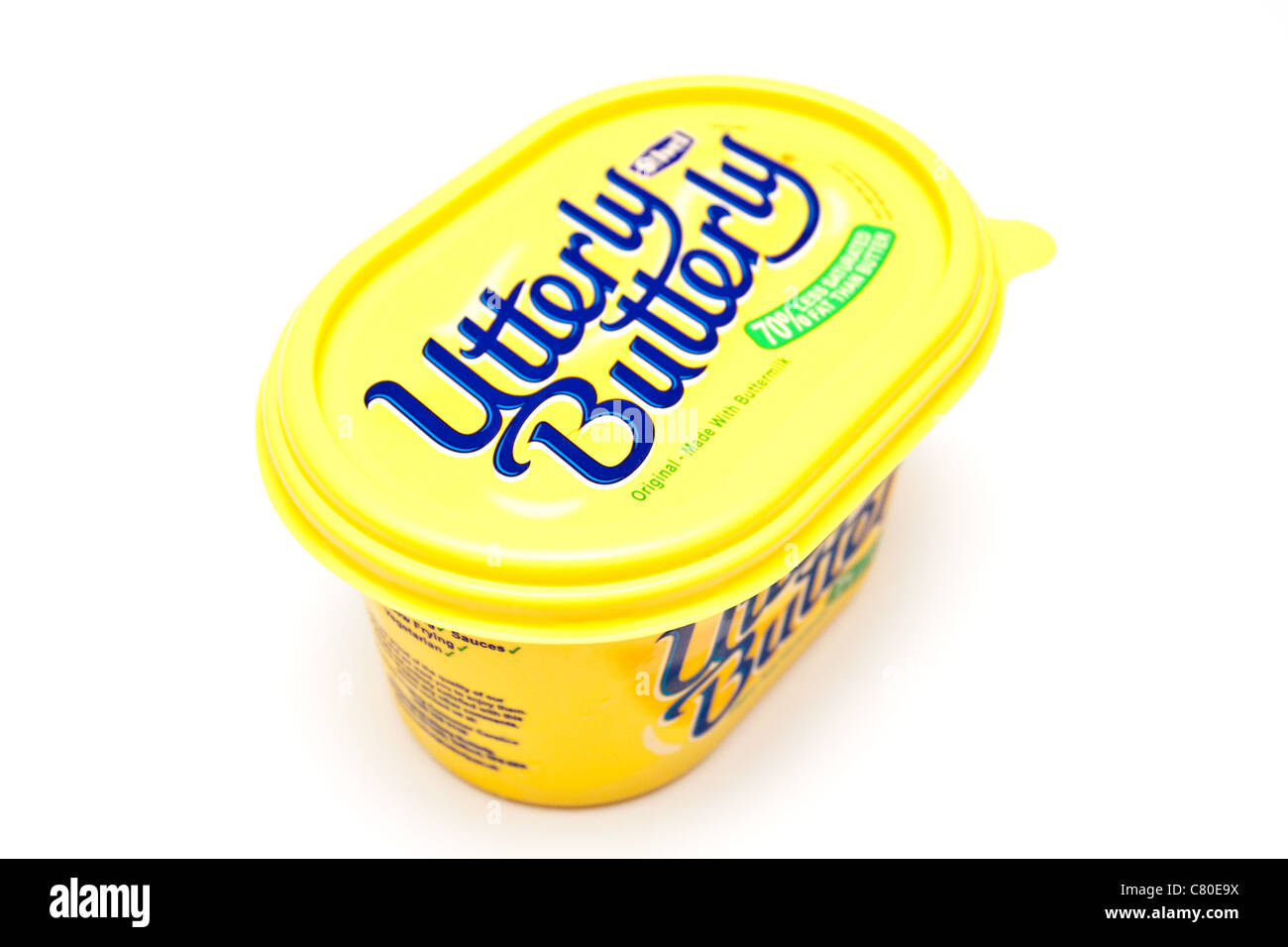 Carton of Utterly Butterly spread on white background Stock Photo - Alamy