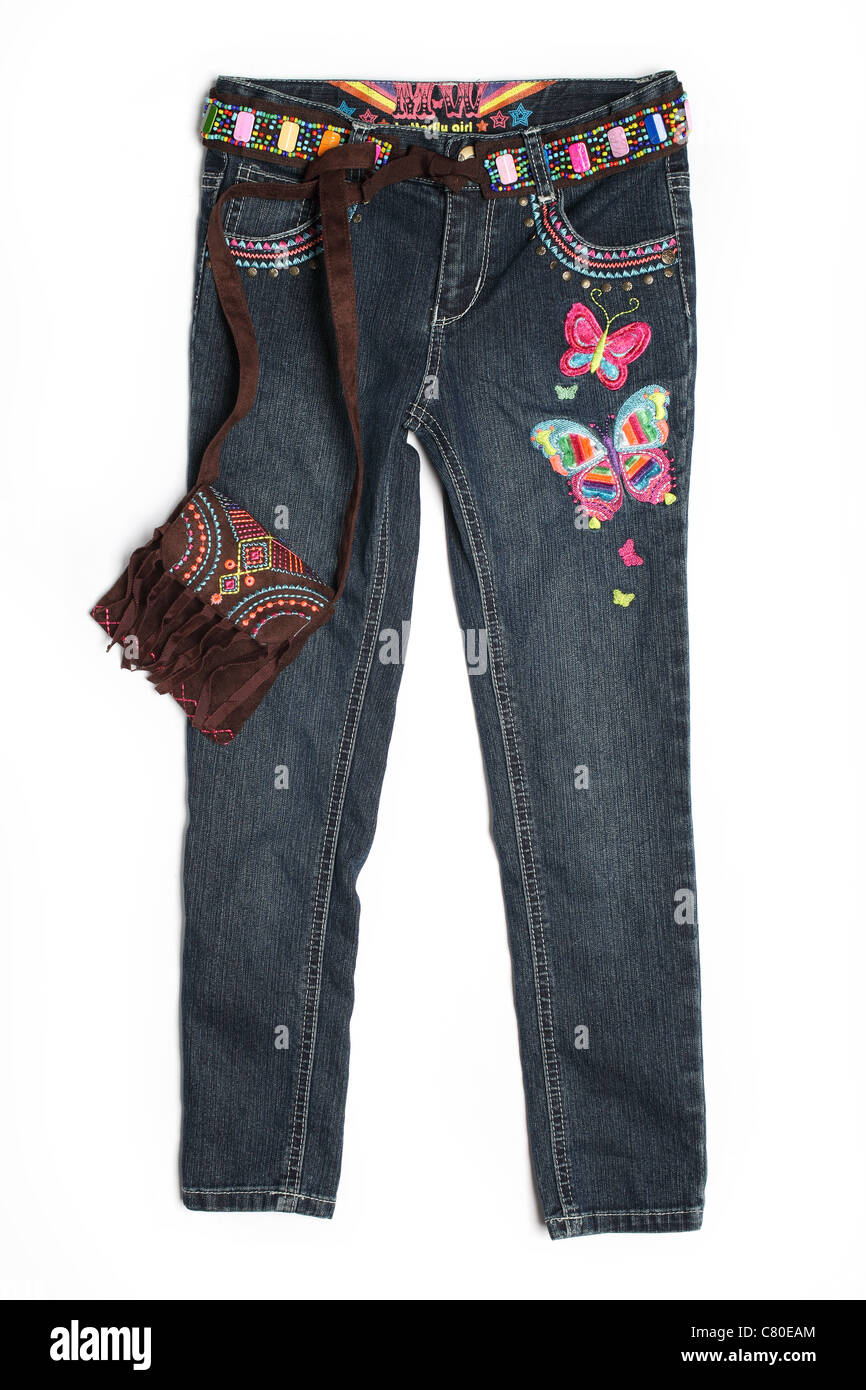 Woman girl denim jeans Cut Out Stock Images & Pictures - Alamy